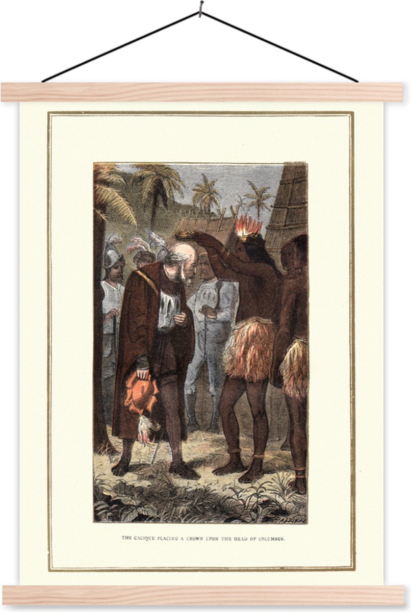 Illustration du couronnement de Christophe Colomb affiche scolaire ...