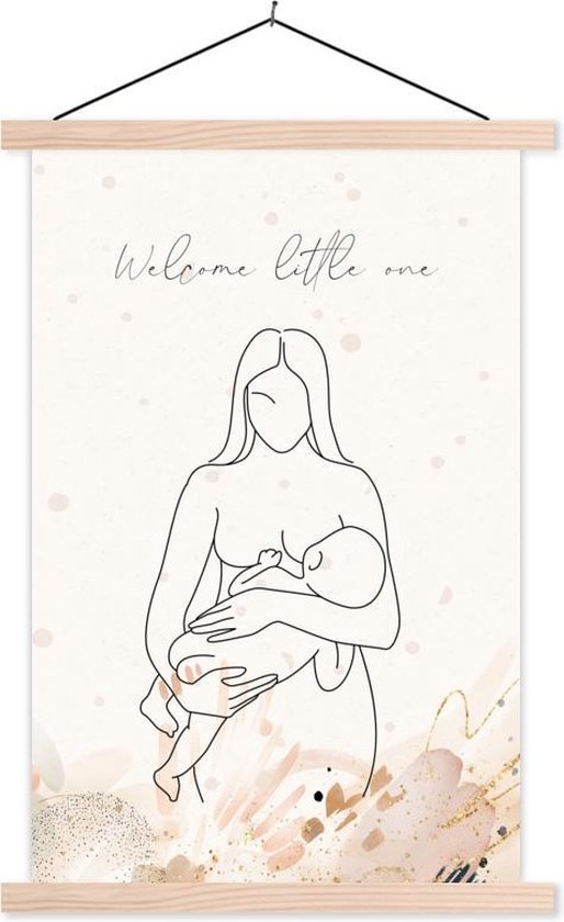 Posterhanger incl. Poster - Schoolplaat - Mama - Baby - Welcome little ...