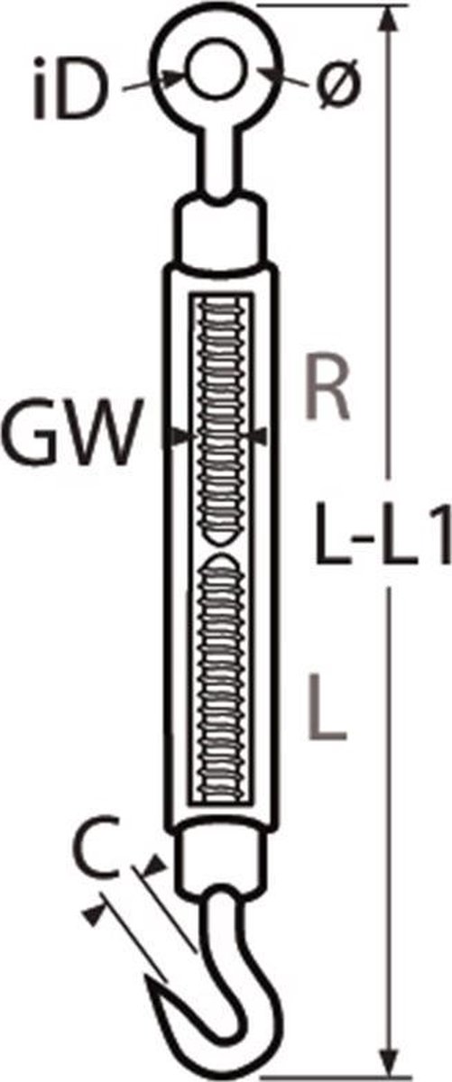 Spanner oog/haak, M10 | bol.com