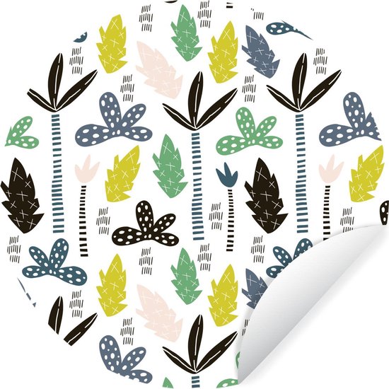 WallCircle - Muurstickers - Behangcirkel - Jungle - Patronen - Abstract - ⌀ 30 cm -... | bol