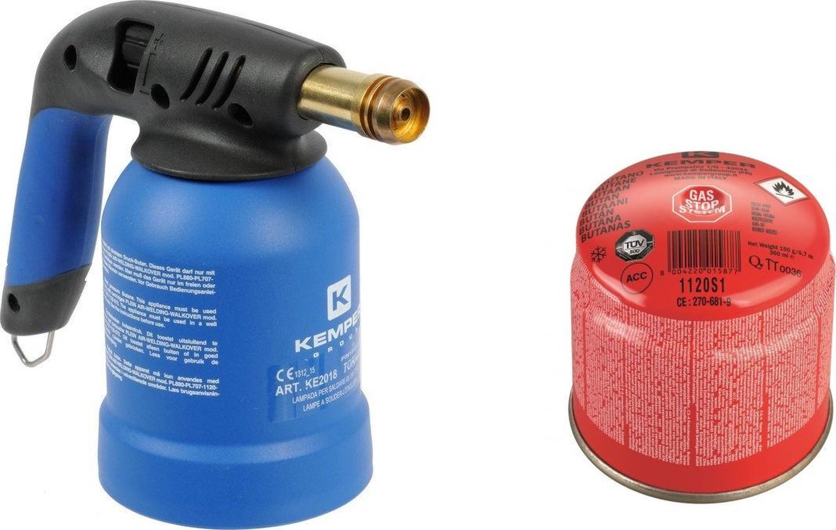Kemper Gasbrander Soldeerbrander KE2018 - 1750 °C - Blauw MET Kemper ...