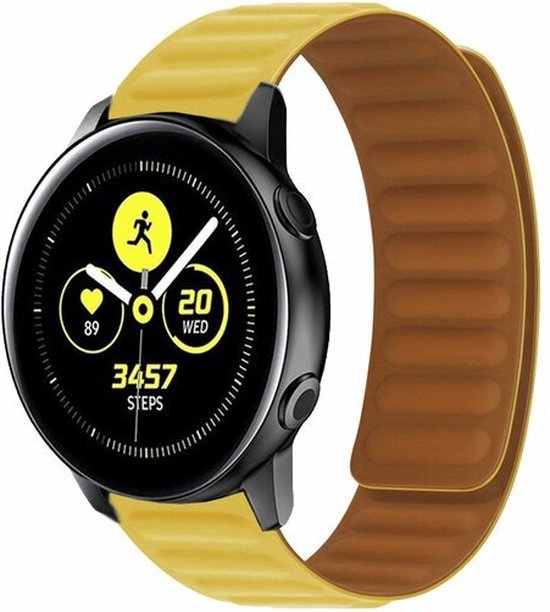 By Qubix Siliconen Loop bandje 20mm - Geel - Geschikt voor Samsung ...