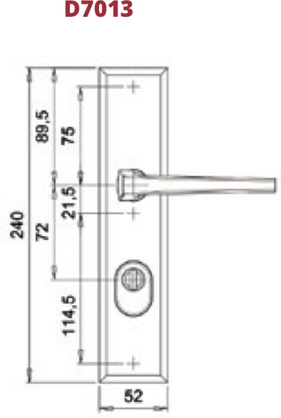 Dieckmann Alpha achterdeurbeslag met binnen en buiten Kruk D7013 - Mat ...