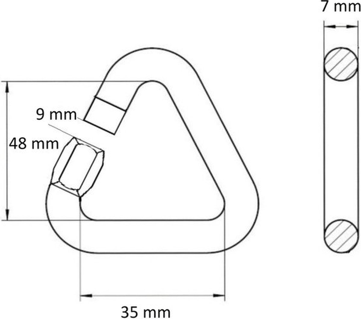 Noodschalm driehoek 48x35mm Verzinkt SWL: 400kg (1 stuk) | bol.com