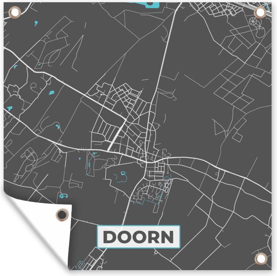 Tuindoek Doorn - Plattegrond - Kaart - Stadskaart - 100x100 cm | bol