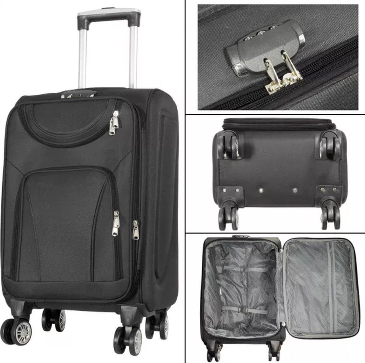 Reiskoffer - Koffer met TSA slot - Reis koffer op wielen - Stof - 60 ...