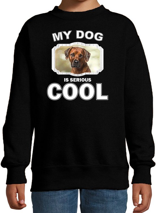 Rhodesian ridgeback honden trui / sweater my dog is serious cool zwart ...
