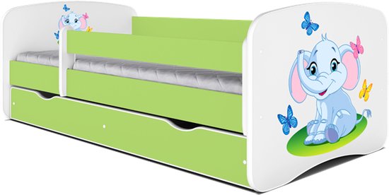 Kocot Kids - Bed babydreams groen babyolifant zonder lade met matras ...