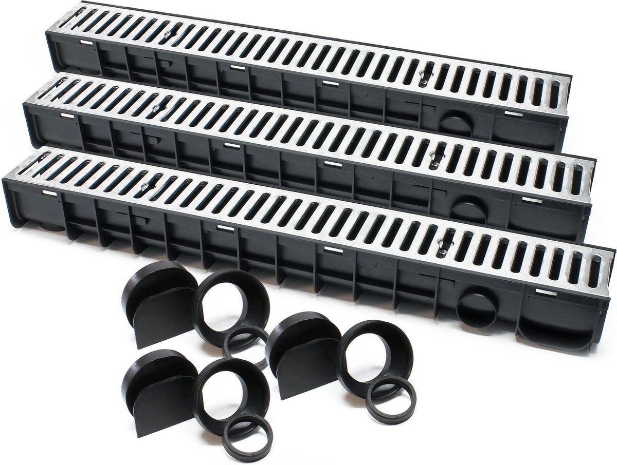 Afvoergoot 3x1m afdekrooster 1,5t gegalvaniseerd lijngoot afwatering ...