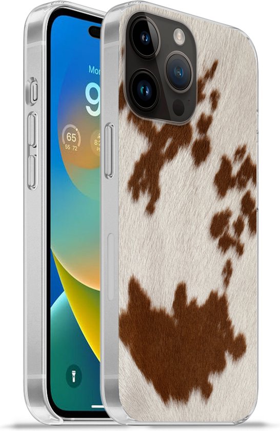 Apple iPhone 14 Pro Max hoesje - Koeienhuid met roodoranje stippen ...