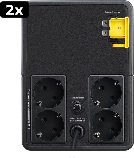 2x APC Back-UPS BVX1200LI-GR Noodstroomvoeding - 1200VA, 4x stopcontact ...