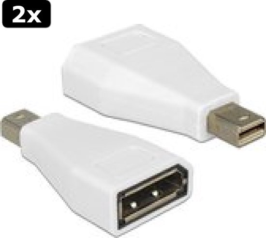 2x Delock - Mini DisplayPort - DisplayPort Adapter - Wit | bol