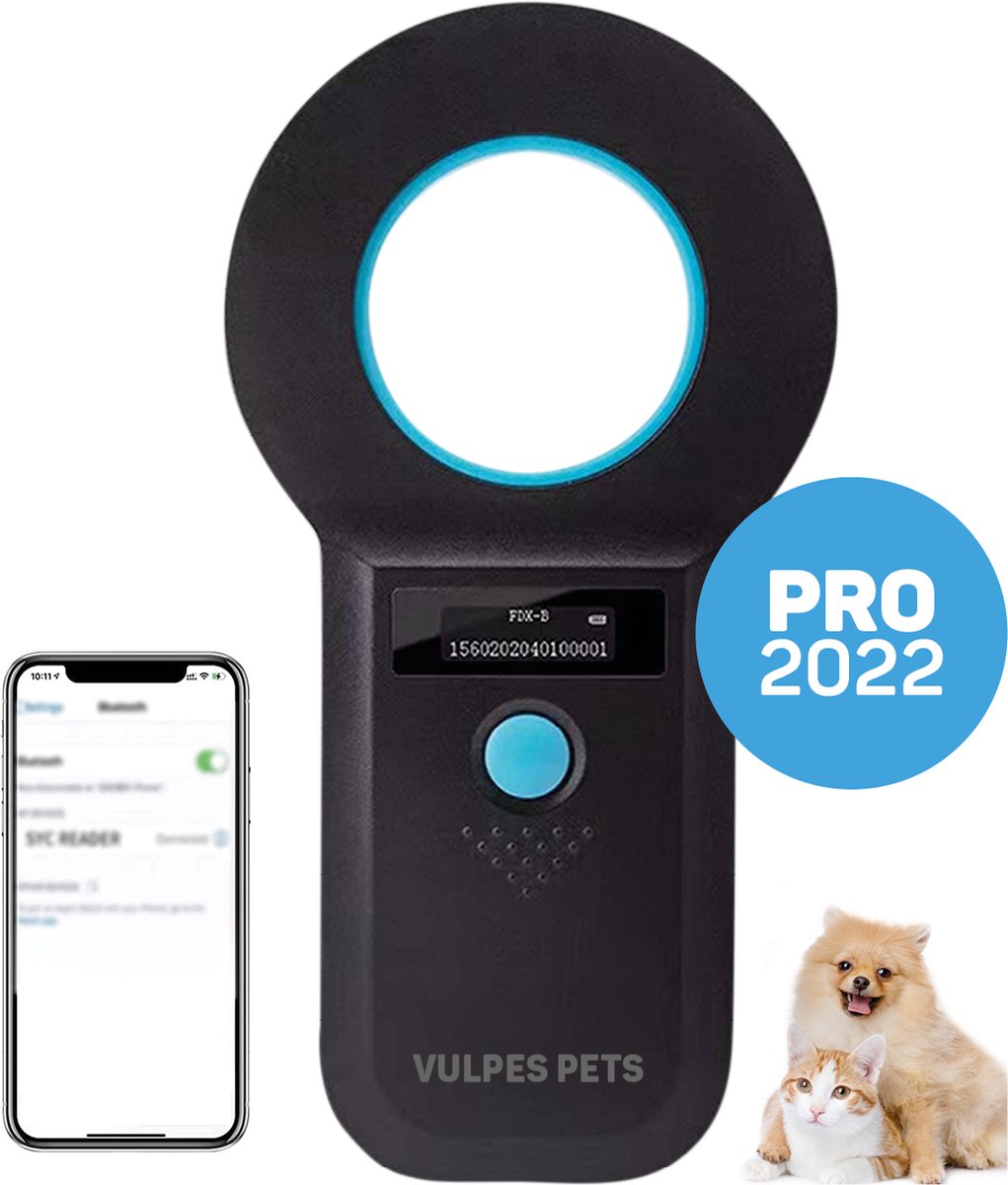 Vulpes Pets® Chipreader PRO - Chiplezer Huisdier - Chiplezer voor alle dieren en... | bol.com