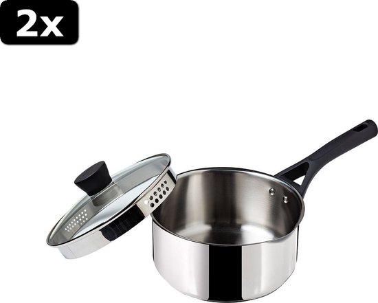 2x Pyrex Expert Touch Steelpan met deksel 16cm | bol.com