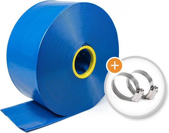 Rubbermagazijn | Verstevigde - platte waterslang | Rol 10m | Ø 150mm ...