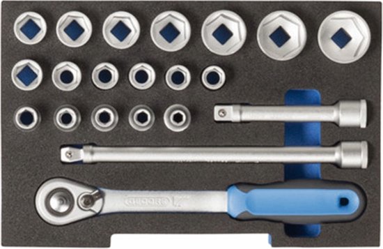 Gedore 1100 CT1-19 2836009 Dopsleutelset 1/2 (12.5 mm) 21-delig | bol