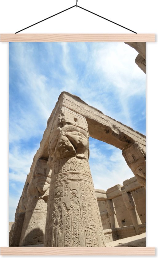 statue d'Hathor sur poster d'école pilier lattes plates vierges 40x60 ...