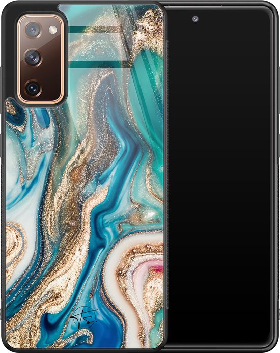 Hoesje geschikt voor Samsung Galaxy S20 FE - Magic marble - Hard Case Zwart - Marmer -... | bol