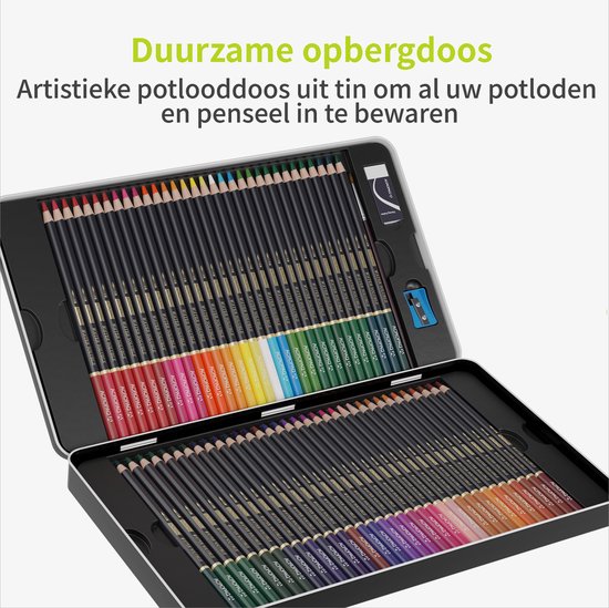 ACROPAQ Aquarelpotloden - 100 kleuren, Voor volwassenen - Waterverf ...