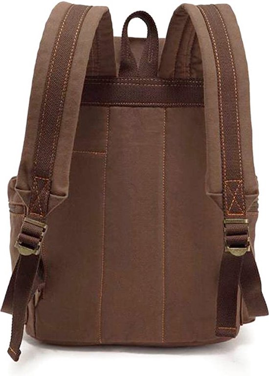 Canvas rugzak, uniseks, vintage, leer, casual, school, college, tassen ...