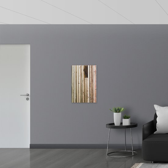Hout - Wand van Dunne Houten Panelen - 50x75 cm - 9 mm dik - Foto op ...