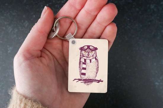 Sleutelhanger - Uil - Sjaar - Bril - Tak - Uitdeelcadeautjes - Plastic ...