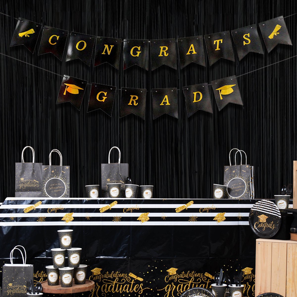 Backdrop Deurgordijn Gordijn Zwart Verjaardag Halloween Feest ...