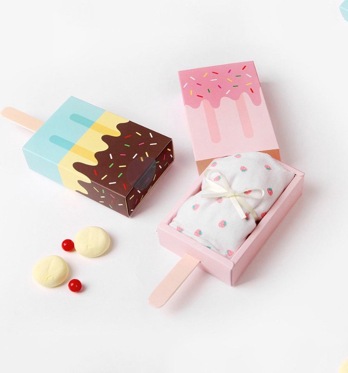 10 stuks cadeaudoosjes - traktatie doosjes - geschenkdoosjes - ijsjes ...