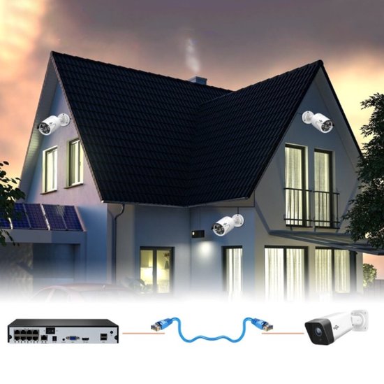 Beveiligingscamera Set van 4 - 1 Tb Opslag - voor Binnen en Buiten ...