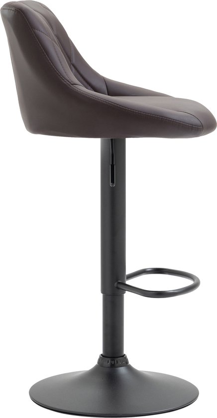 Leren barkruk Vita - Zwart zwart - Zithoogte 60-81 cm - Ergonomische ...