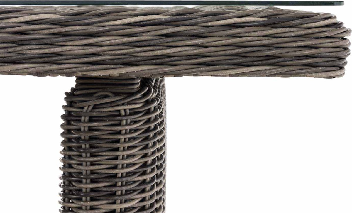 Glastafel deluxe - Tuintafel rotan wicker - Eettafel - Buitentafel ...