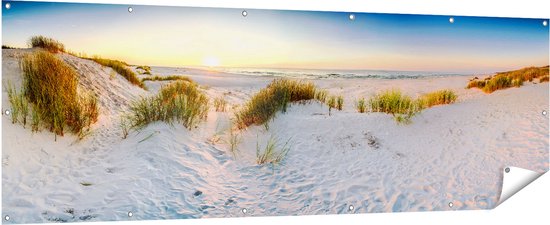 Gards Tuinposter Strand en Duinen tijdens Zonsondergang - 210x70 cm - Tuindoek -... | bol