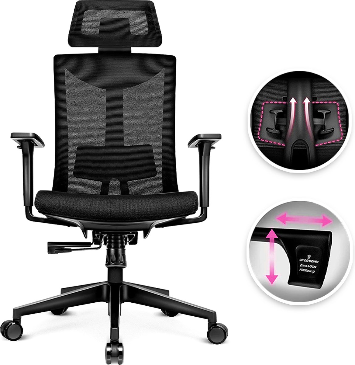 Coazy | Ergonomische Bureaustoel | Bureaustoelen met verstelbare ...