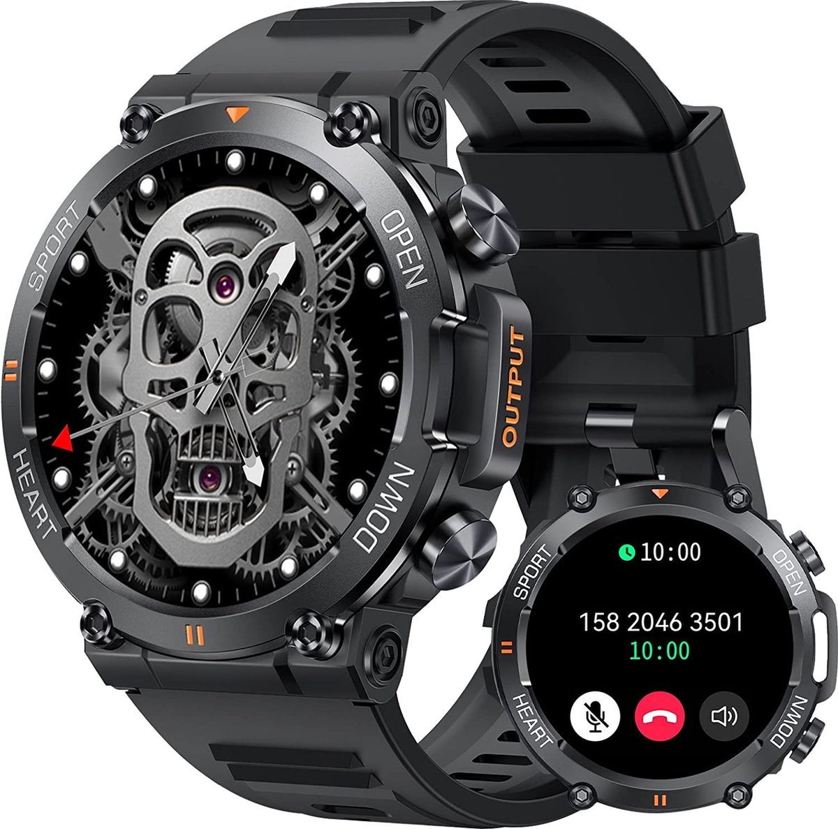 Parya Indestructible Smartwatch - Stoere Zwarte Smartwatch ...