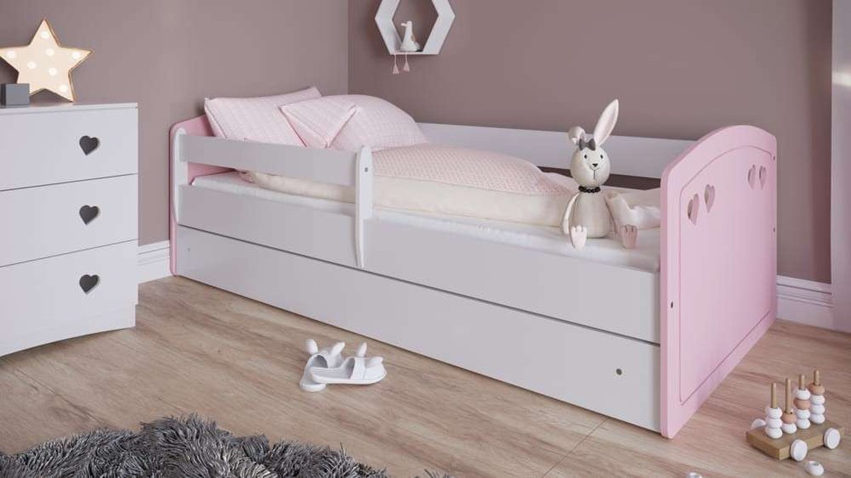 Kocot Kids - Bed Julia lichtroze zonder lade met matras 180/80 ...