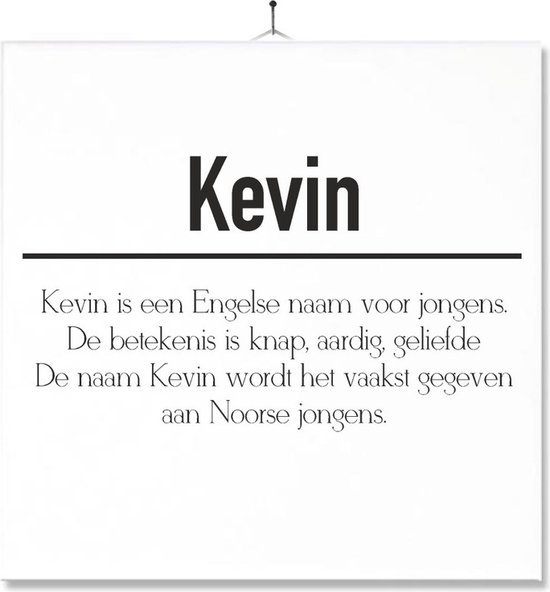 Tegel Met Opdruk | Betekenis | Kado | Cadeau | Met Naam - Kevin | bol
