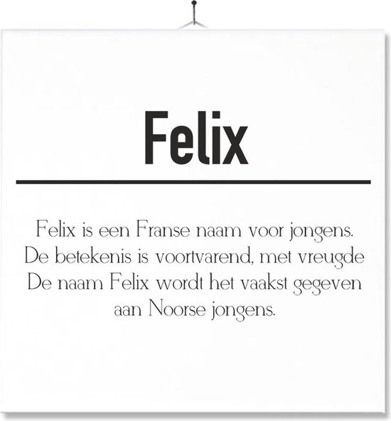 Tegel Met Opdruk | Betekenis | Kado | Cadeau | Met Naam - Felix | bol.com