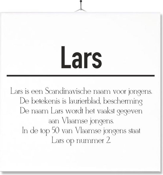 Tegel Met Opdruk | Betekenis | Kado | Cadeau | Met Naam - Lars | bol