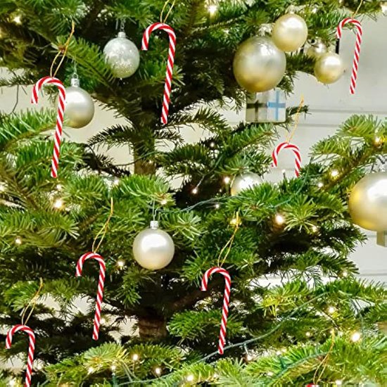 24 Pièces Suspensions Bâtons de Noël – Ornements Bâtons de Sucre Rouge ...