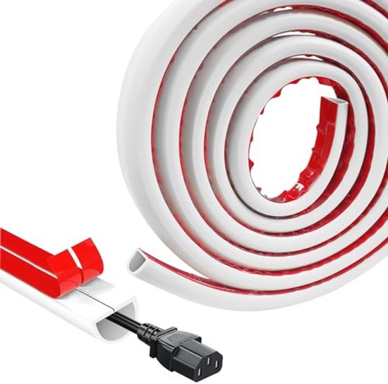 Kabelgoot Basis Wit 15 mm x 10 mm 3 m - Zelfklevende Flexibele PVC ...