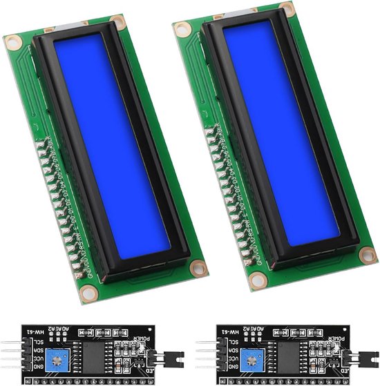 16x2 LCD Display Module met I2C Interface voor Arduino en Raspberry Pi ...