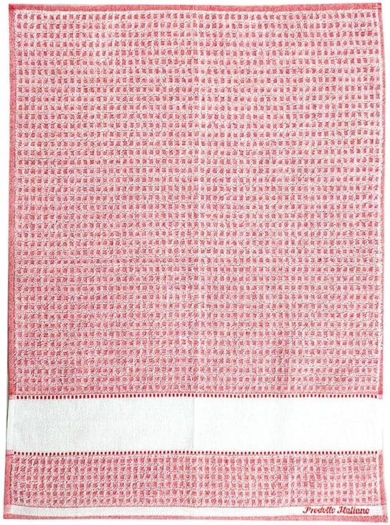Rode Katoenen Theedoek 50x70 cm met Etamineband om te Borduren | bol