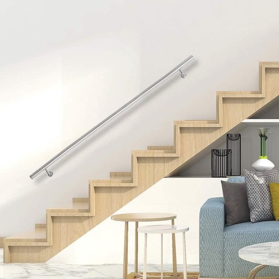 Trapleuning 60 cm Roestvrij Staal - Muurleuning met Wandhouder en ...