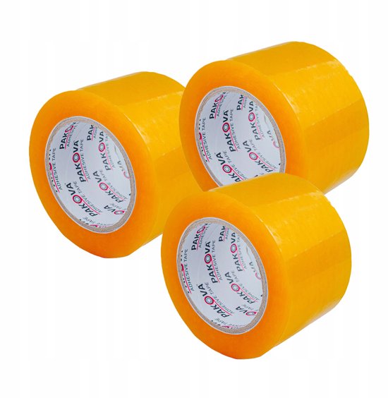 Pakova Pro Honingverpakkingstape 75 mm x 54 m - 3 rollen | bol