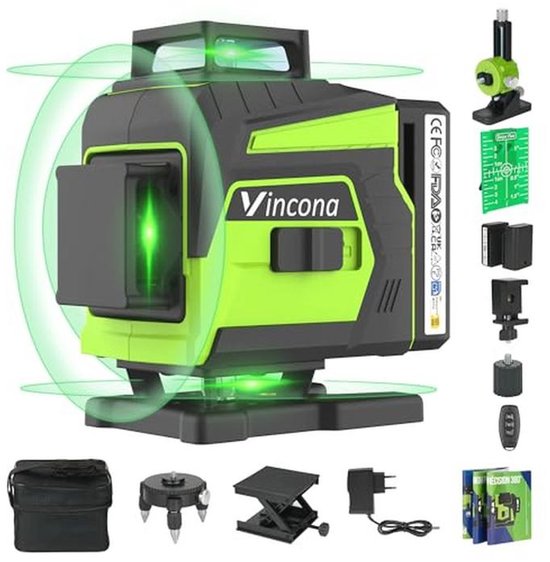 360° Laserwaterpas met 16 Lijnen - Zelfnivellerende Bouwlaser voor ...