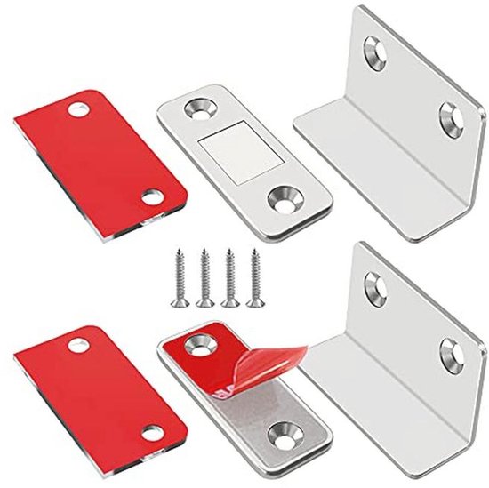L-vormige ultradunne magnetische deurvangers - 2 stuks voor keukenkast ...