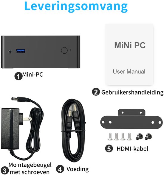 SYTIFRO N9E Mini PC -Intel N150 (bis zu 3,6 GHz) -16GB DDR4 RAM -512 GB ...