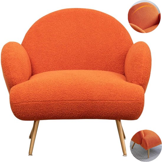 Moderne loungestoel - Ronde rugleuning met gebogen armleuningen ...