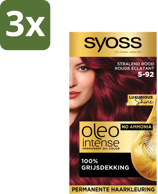 Syoss Oleo Intense - Haarverf - 5-92 - Stralend Rood - 115ml x 3 | bol