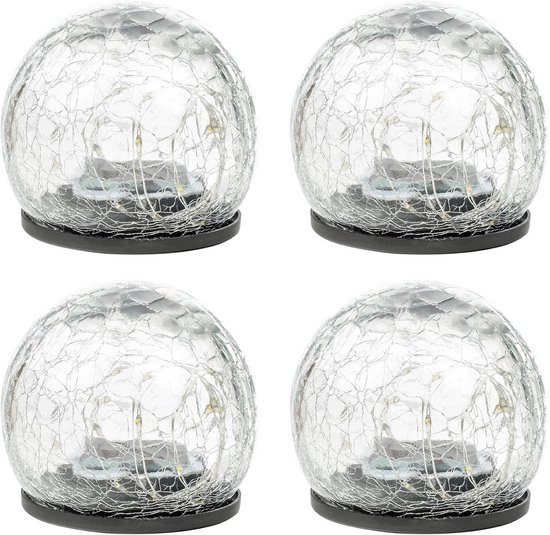 Set van 4 LED Solar Bol Lampen - Decoratieve Tuinverlichting met ...